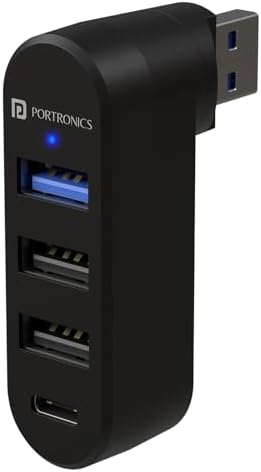 Portronics MPort Spin 4-in-1 USB Hub Dock with Type-C, USB 3.0 ...