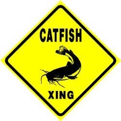 Amazon.com: Texsign Catfish Crossing Sign * Street Fish Sport : Home ...