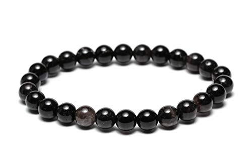 Amazon | チベット産モリオン(黒水晶)ブレスレット《Aランク8mm》※内径15cm/16cm/17cm/18cmよりお選び下さい 【ブレスレットAMERI】 (15cm ...