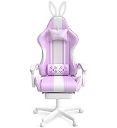 Amazon.com: Ferghana Kawaii Light Purple Gaming Chair with Bunny Ears ...