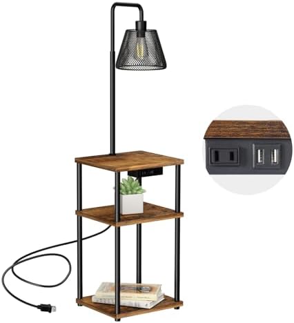 Brightech Madison Side Table with Lamp Combo, Desk Lamp with Wireless ...