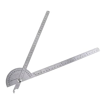 Smgda Angle Protractor Angle Finder Ruler 0-180 Degrees Stainless Steel ...