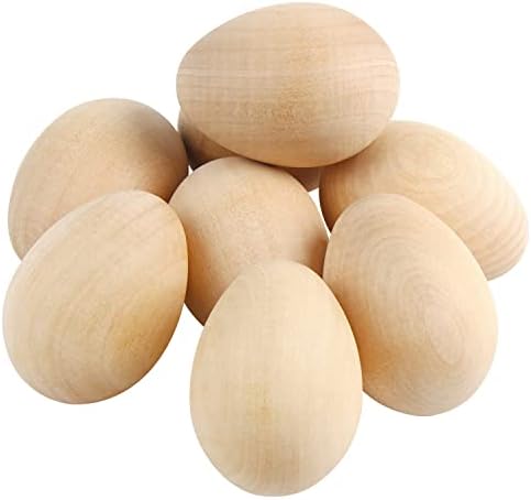 Amazon.com: ZEAYEA 20 Pieces Unpainted Wooden Fake Eggs, Faux Eggs for ...