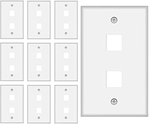Amazon.com: 2 Port Keystone Wall Plate 10-Pack Single Gang Face plate ...
