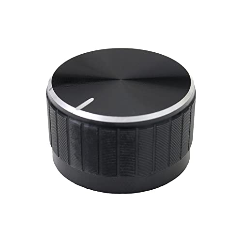 6mm Splined Hole Black Aluminium Amplifier/HiFi Control Knob Pack of 5 ...
