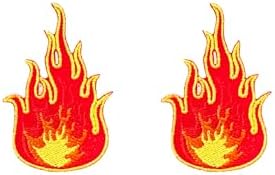 Amazon.com: XOmise Set of 6 pcs. Fireball Fire Frame Embroidered ...