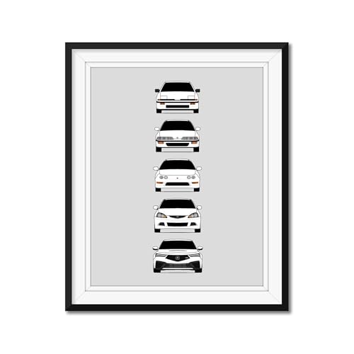 Amazon.com: Custom Car Posters History of Acura Integra Evolution ...