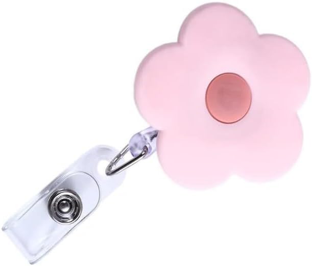 Amazon.com : 2Pcs Pink Cute Badge Reels Retractable with Alligator Clip ...