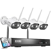 ZOSI 3MP Outdoor WiFi Security Camera Set met Monitor, 6X 3MP WiFi ...