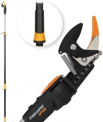 Fiskars PowerGear X Telescopic Tree Pruner UPX86, Non-stick Coated ...