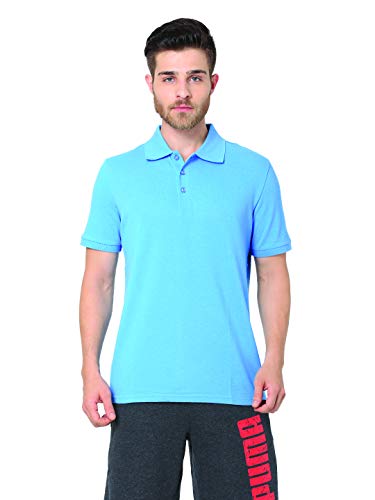 Puma Men's Plain Regular Fit Polo (4055263935527_Azure Blue_XL ...