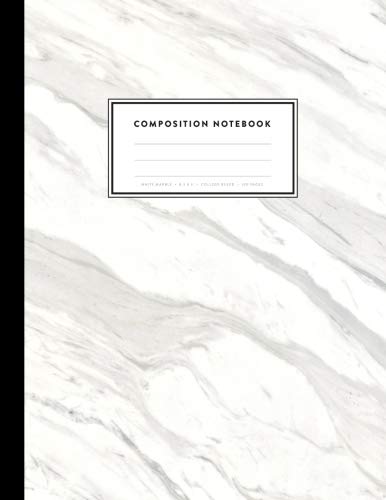 Amazon.com: Composition Notebook - White Marble, 8.5 x 11, College ...