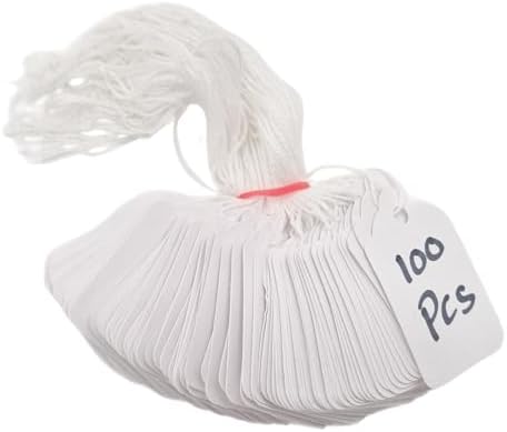 100 Quality White Strung Tags 37mm x 24mm from MacIntyre : Amazon.co.uk ...