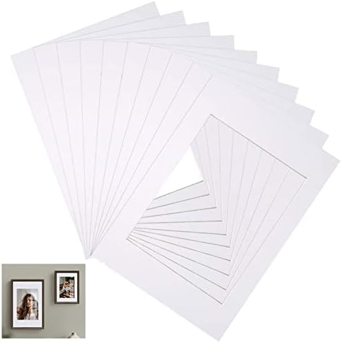 10 Pcs Photo Mounts 8 x 6 to Fit 6 x 4, White Paper Acid Free Picture ...
