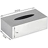 com-four® Stainless Steel Facial Tissue Box - Handkerchief Box suitable ...