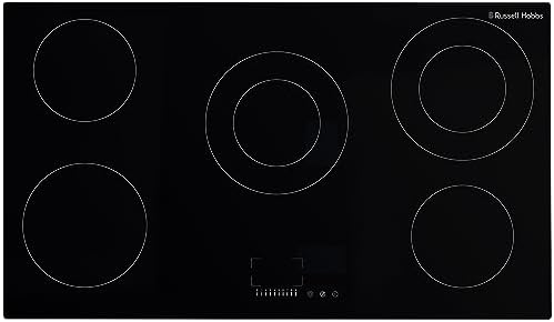 Russell Hobbs Electric Hob 90 cm Ceramic Cooktop with 5 Cooking Zones ...