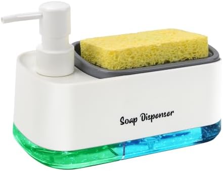 Amazon.com: waitfu Kitchen Soap Dispenser Set with Tray and Dishcloth ...
