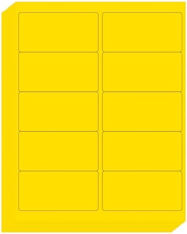Amazon.com : L LIKED 300 Fluorescent Yellow Labels, 2"X4" Neon Colored ...