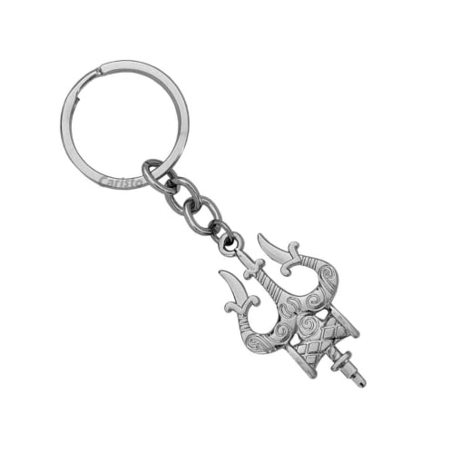 Caristo Lord Shiv Trishul Damru Mahadev Mahakal (KC-198) Silver Metal ...