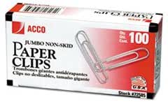 Amazon.com : Nonskid Standard Paper Clips, Jumbo, Silver, 100/Box, 10 ...
