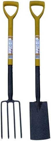 Draper 16566 Easy Find Carbon Steel Garden Fork and Spade Set, 1cm x ...