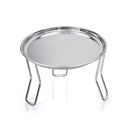 QUALIZA Stainless Steel Chrome Plated Fancy Water Matka and Pot Stand ...