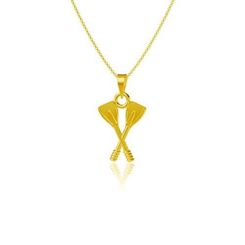 Amazon.com: Crew Rowing Pendant Necklace - 24K Gold over 925 Solid ...