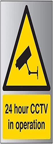 VSafety 24 hour CCTV in operation Sign – 300mm x 400mm – 3mm Brushed ...