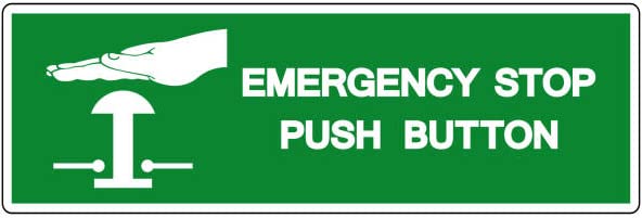 Emergency - Stop Push Button Sign, PVC Waterproof Sticker : Amazon.in ...