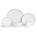 Nicola Spring 20 Piece Country Farmhouse White Dinnerware Set - Dinner ...