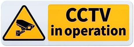 CCTV In Operation Sign Aluminum 150mm x 50mm Self Adhesive Metal ...