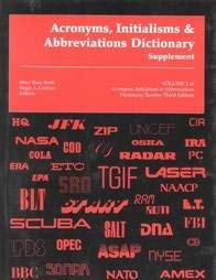 Acronyms, Initialisms & Abbreviations Dictionary Supplement: 2 ...