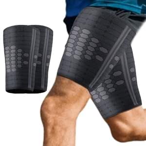 TYVOM 1 Pairs Thigh Compression Sleeve,Hamstring Support,Thigh Recovery ...