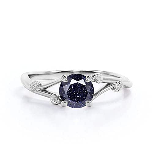 Amazon.com: Blue Sunstone Ring, 925 Sterling Silver Ring, Hip Hop Rings ...