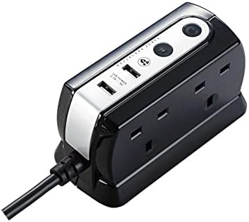 Masterplug SRGDU62PB USB Charging Surge Protected 2 m Extension Lead ...