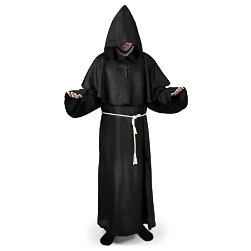 Medieval Robes Hooded Monk Robes Costume, Priester Monk Robes Costume ...