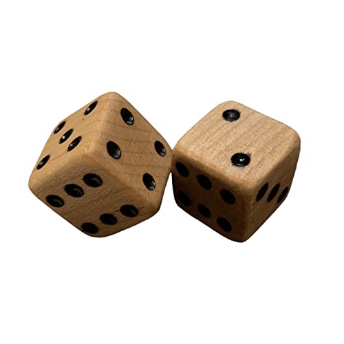 Amazon.com: Handmade Wood Dice Set - 2 Dice, Burned Pips, 1/2 Inch ...
