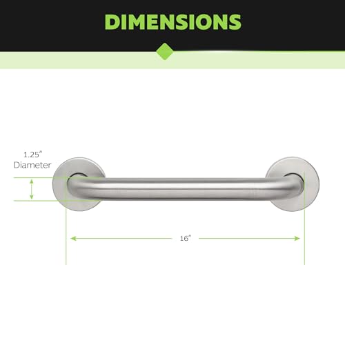 Snapklik.com : Homewerks 068 HW11416SS 16 Inch Bathroom Grab Bar