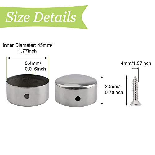 UFURMATE Handrail End Cap, 4PCS 201 Stainless Steel Round Handrail End ...