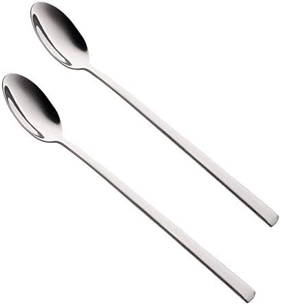 2 x Long Handled Teaspoons Spoons Latte Coffee18/10 Polished Stainless ...