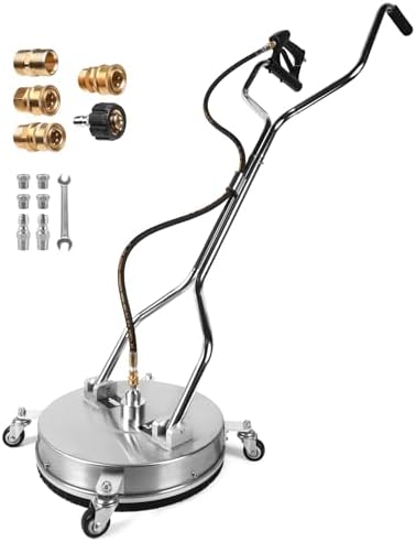 16.5" Pressure Washer Surface Cleaner with 4 Wheels Dual Handle ...