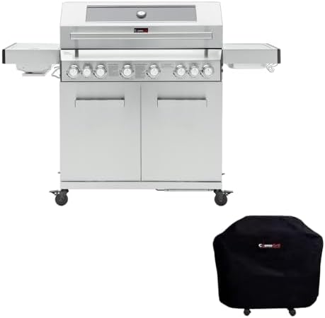 CosmoGrill 8 Burner Stainless Steel Yamara 6+2 Gas BBQ, Viewing Glass ...