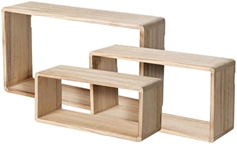 Carousel Home Set Of 3 Floating Rectangle Cube Box Shelves Display ...