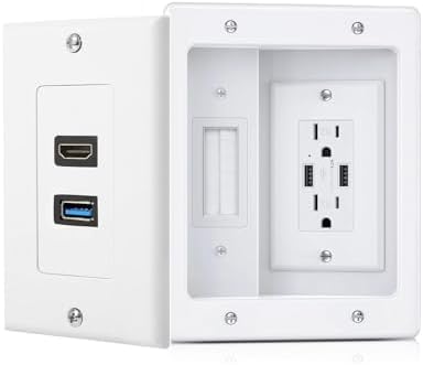 Amazon.com: ZEXMTE HDMI and USB 3.0 Wall Plate & in Wall Cable ...