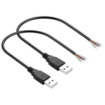 Amazon.com: PNGKNYOCN 30cm USB DIY Pigtail Cable, 22AWG 5V/3A USB A ...