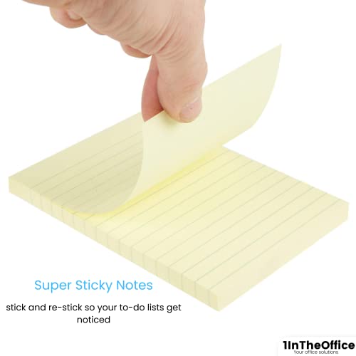 Snapklik.com : 1InTheOffice Large Sticky Notes, Lined Sticky Notes 4x6 ...
