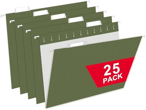 Amazon.com : 25 Packs Hanging File Folders,Dark Green Letter Size File ...