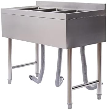 Free Standing Three Bowl Kitchen Sink Set, 3 Compartment Commercial ...
