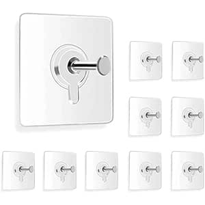 JABSY Adhesive Wall Hooks – 10 Pack Heavy Duty Sticky Hooks for Wall ...