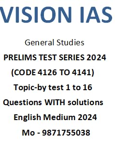 Buy VISION IAS PRELIMS TEST SERIES 2024 1 TO 16 TOPIC BY ( Questions ...